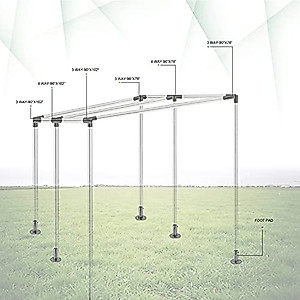 Simond Store Canopy Fittings Kit for 10’X 40’ Frame Slant Roof, Low Peak Connectors for Boat Shelter Carport Frame Outdoor Canopies Garden Shade Party Tents Garage Batting Cage