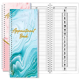 Gersoniel 2 Pieces Undated Appointment Book Schedule Day Planner Salon Appointment Book 2024 Hairstylist Weekly Appointment Planner for College Office Home Schedule Supplies, 11.2 x 4.5 Inches