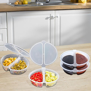 YTGOCN 100 Transparent Condiment Containers Double Condiment Containers With Hinged Lids, Small Snack Containers For Dips, Portable Seasoning Containers