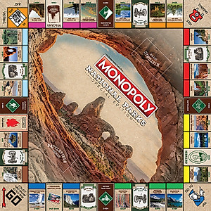 Monopoly National Parks 2020 Edition | Featuring Over 60 National Parks from Across The United States | Iconic Locations Such as Yellowstone, Yosemite, Grand Canyon, and More | Licensed Monopoly Game