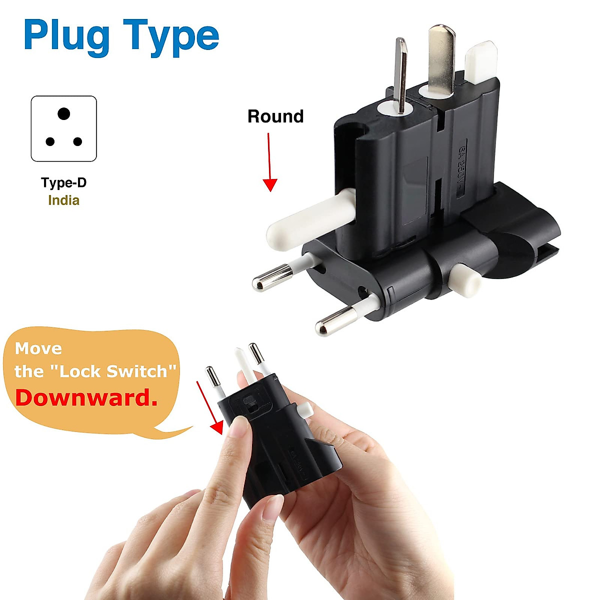 ROAD WARRIOR Universal Travel Plug Adapter Europe/UK/Australia/USA/India/China Compact Does Not Convert Voltage RW101BK Black