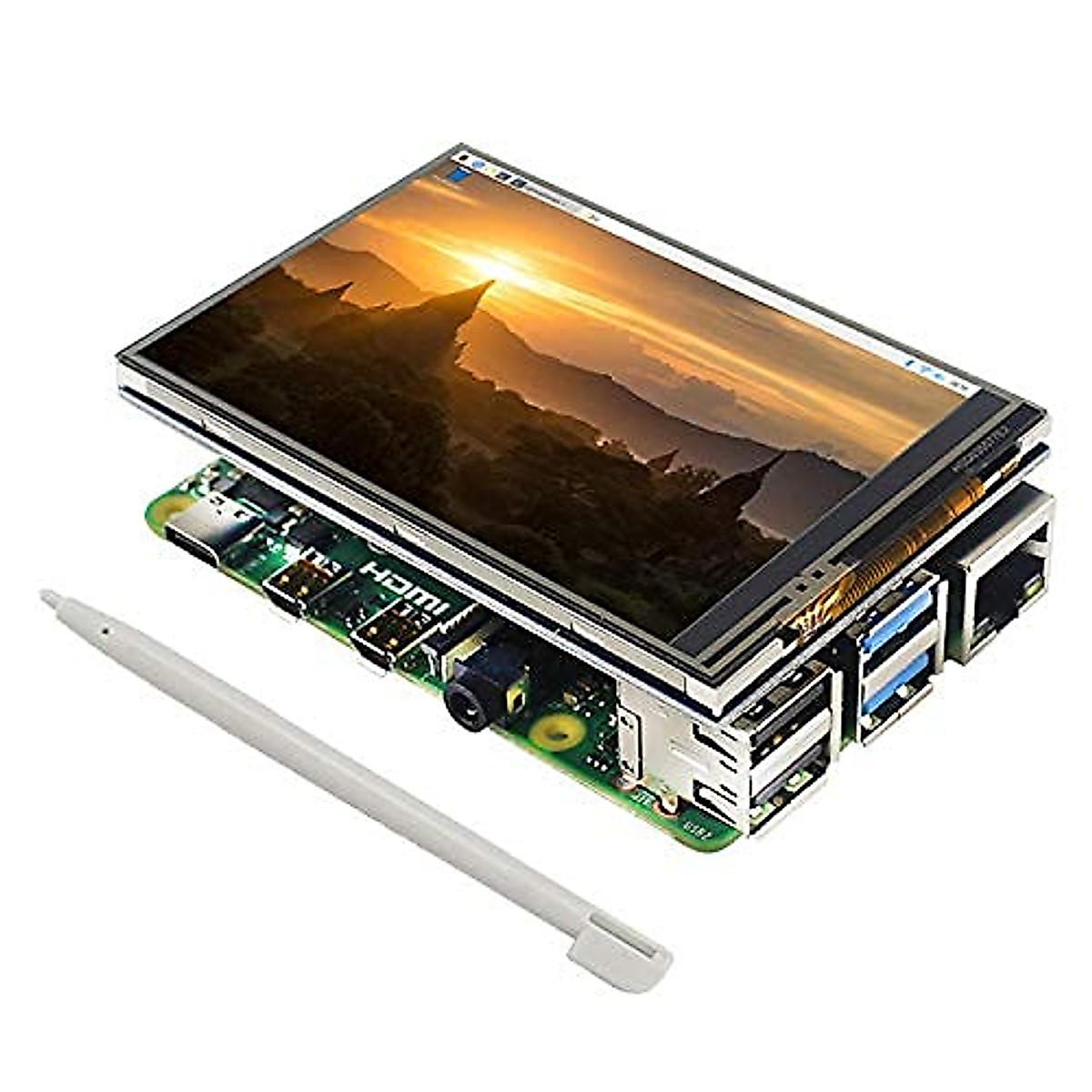 DIGISHUO 3.5 Inch HDMI LCD Screen for Raspberry Pi 4B 3B 2B | Display 480x320 Screen | with Dedicated Transparent Case |HDMI| Pen | Disc
