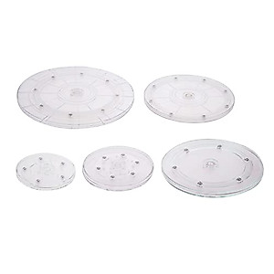 Kepfire Clear Acrylic Lazy Susan Turntable 7 inch Organizer Ball Bearing Revolving Display Base Kitchen Spice Rack Cake Makeup Table Decorating