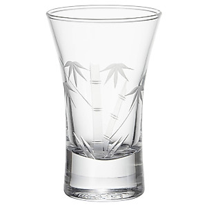 Toyo Sasaki Glass 09112-75 Cold Sake Glass, 4.3 fl oz (110 ml), Kiriko Cup, Bamboo Kiriko Cup, Made in Japan
