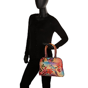 Anna by Anuschka, Handpainted Leather Medium Zip-around Satchel,bird On Branch
