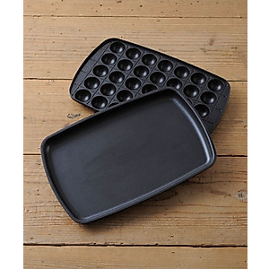 BRUNO Hot Plate Grande Size + Ceramic Coat Partition Pot + Grande For The Grill Plate + Grande Recipe Book 4-Piece Set Red