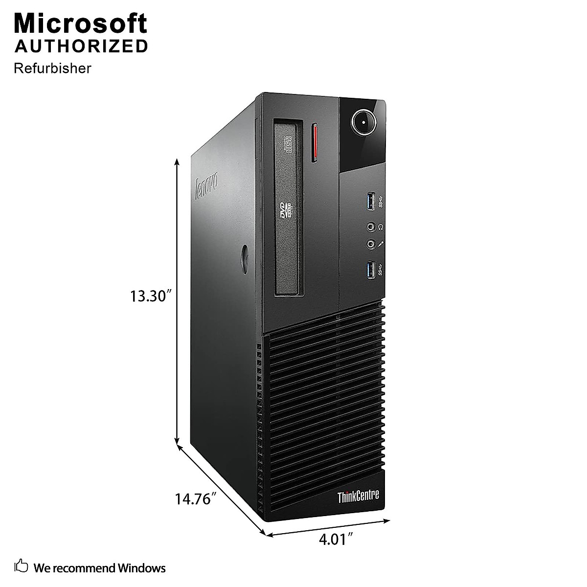 Lenovo ThinkCentre M83 Small Form Business High Performance Desktop Computer PC (Intel Core I5-4570 3.2G,8G RAM DDR3,240GB SSD,DVD-ROM,WIFI, Windows 10 Professional)(Renewed)
