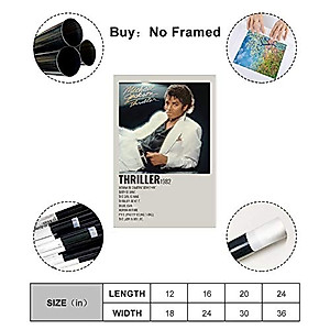 DRWW Michael Jackson Thriller 90s Vintage Poers for Room Aehetic Canvas Poer Wall Art Der Print Picture Paintings for Living Room Bedroom Deration 12×18h(30×45cm) Unframe-yle1