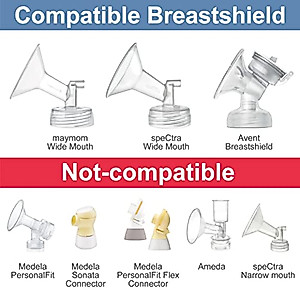 Maymom Breastmilk Storage Bag Adapters Compatible with Spectra S1, S2 Pumps ; 2 Duckbill Valves Included; Clear BPA Free Material; Boiling Water OK; Do Not Use Microwave or Steamer Bag to Sanitize