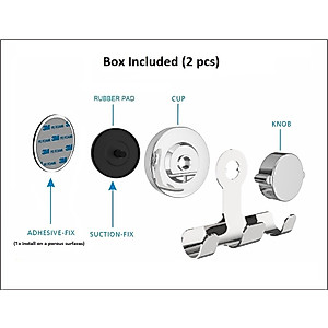 Suction Cup Hooks Razor Holder Powerful Vacuum Organizer for Towel, Razor, Coat, Bathrobe and Loofah 304 Stainless Steel Removable Hooks for Bathroom & Kitchen, Towel Hanger Storage (3 Hooks)