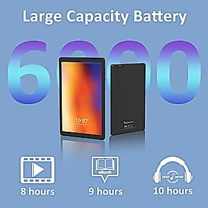 Tibuta Tablet 10" Android 11.0 Tablets, 2GB RAM 32GB ROM, Quad Core Processor, IPS HD Display, 5.0MP Front + 8.0MP Rear Camera, 2022-E100 Bluetooth Tablets, Wi-Fi Tablet, 6000mah Battery