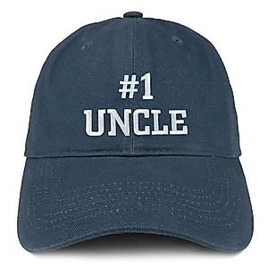 Trendy Apparel Shop Number 1 Uncle Embroidered Low Profile Soft Cotton Baseball Cap - Navy
