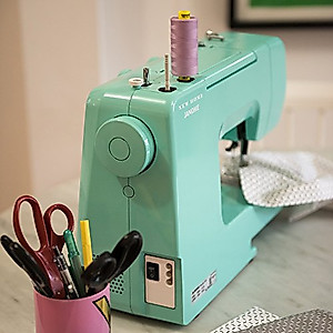 Janome Arctic Crystal Easy-to-Use Sewing Machine with Interior Metal Frame, Bobbin Diagram, Tutorial Videos, Made with Beginners in Mind!, Blue
