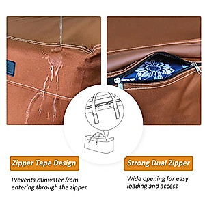 NettyPro Outdoor Patio Cushion Storage Bags Water-Resistant Extra Large 9 Ft Christmas Tree Cushion Bags for Storage, 65 x 20 x 28 Inch, Brown