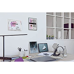 DEHA Design 8.5x11 Picture Frame Boston Silver | sturdy aluminum metal with shatter resistant and light acrylic glass | horizontal and vertical format for wall or tabletop with back easel | especially for certificate or document | MADE IN GERMANY