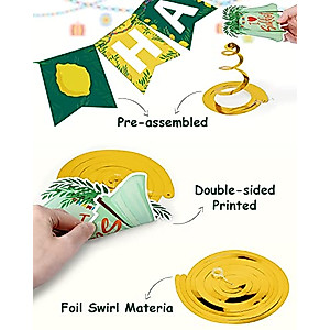 Mosailles Happy Sukkot Hanging Swirls Banner Decorations kit Etrog and Lulav outdoor pre-assembled Sukkah Decor Holiday Party Decor Supplies