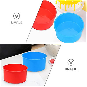 BESTonZON 4 Inch Cake Pans, Mini Silicone Bakeware, Silicone Loaf Pan Nonstick Baking Molds for Muffin,Cupcake and Smash Cake (4Pack)