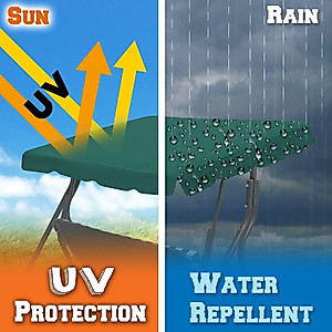 BenefitUSA Canopy ONLY Outdoor Patio Swing Canopy Replacement Porch Top Cover for Seat Furniture (77"x43", Green)