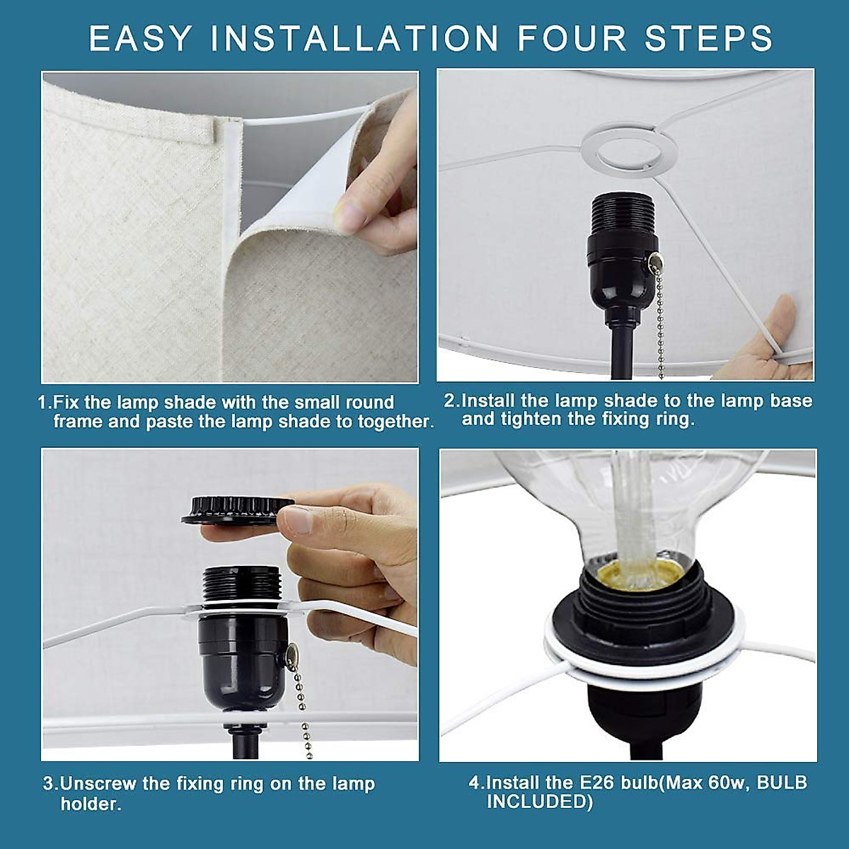 DLLT Living Room Standing Floor Lamps for Reading, Modern Tall Pole Lamp for Contemporary Home with Adjustable Side Light, Mid-Century Industrial Lighting with Drum Shade for Bedroom, Office, Metal