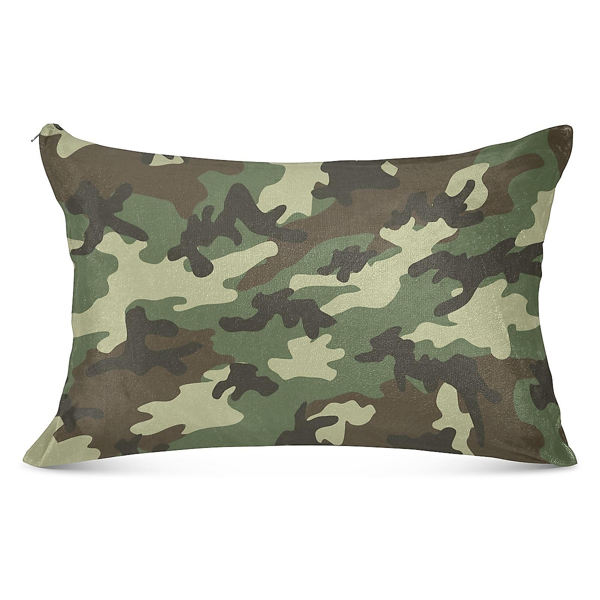 Military Camouflage Pillowcase for Hair and Skin Body Pillow Cover Body Pillow Cases King Size 20"X 40" Fluffy Pillow Case with Zipper for Sleeping