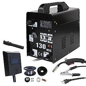 ZENY MIG130 Gas-Less Flux Core Wire Automatic Feed Welder Welding Machine w/Free Mask AC Current 60 AMP - Commercial Grade - 110 V