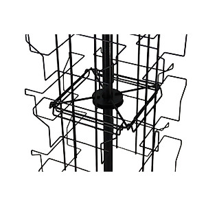 FixtureDisplays® 8" Wide Pocket (Fits 7x5") Horizontal Greeting Card Display Spinning Greeting Holiday Card Rack Floor Stand. Pocket Size: 8"Wide X 7.2"High, 28 Pockets. 11711-BLACK-FBA