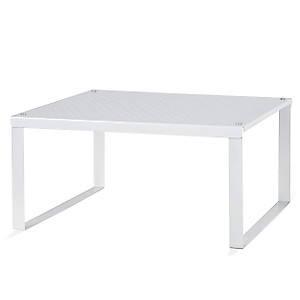 BGT Skab Kitchen Cabinet Organizer Plates, Pots and Pans Organizer Mug Holder Self - Standing Kitchen Storage & Spice Rack, Steel White