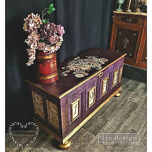 Redesign with Prima Decor Transfers® Burgundy Rose Garden Total Sheet Size 24"x35", Cut Into 3 Sheets Rub on Transfers for Crafts and Furniture Home Decor Transfers | Furniture and Craft Decals