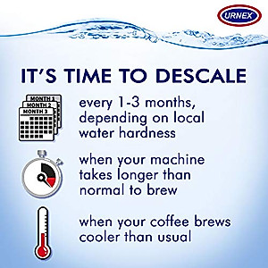 Urnex Liquid Dezcal Activated Descaling Solution - 33.6 Ounce (8 Uses) - For Use With Keurig 1.0/2.0, Home Coffee and Espresso Machines, Kettles, Garment Steamers