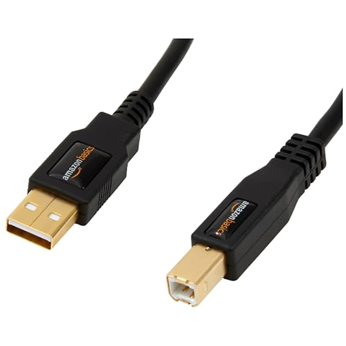Amazon Basics USB-A to USB-B 2.0 Cable for Printer or External Hard Drive, Gold-Plated Connectors, 10 Foot, Black