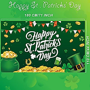 St. Patrick's Day Decorations Happy St Patricks Day Backdrops - 71x44 Inch St. Patricks' Day Banner for St. Patrick's Day Party Decor