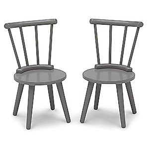Delta Children Homestead Kids Table & 2 Chairs Set - Ideal for Arts & Crafts, Greenguard Gold Certified, Grey