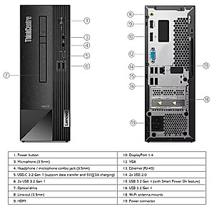 VCI Lenovo ThinkCentre Neo 50s SFF, Intel (6 Core) i5-12400, 8GB RAM, 256GB SSD NVMe, Windows 10 Pro, DVD-Writer, Wi-Fi 6 AX200 (Gig+), Desktop Computer