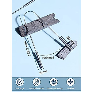 Yashika Enterprises Tongue Scraper with 2 Travel Cases, Reduce Bad Breath, 100% Stainless Steel Tongue Cleaners, Tongue Scrapers Fresher Breath in Seconds Pack of 2