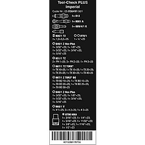 Wera 05056491001 Tool-Check Plus Imperial, 39 Pieces