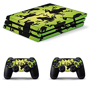 Frog Shadow Leaves Sticker for P-S4 Controller Full Protective Skin Cover Design Wrap Decal Sticker Compatible with P-S4 Print