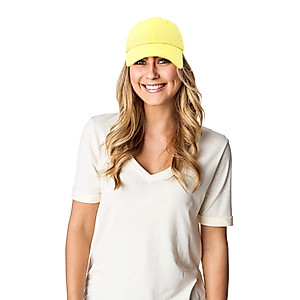 DALIX Baseball Cap Dad Hat Plain Men Women Cotton Adjustable Blank Yellow
