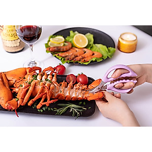 kitchen Seafood Scissors,Crab Lobster Leg Crackers and Seafood Tools for Lobster, crab, shrimp, vegetables and other cutting work 6.1 inch (Colorful 12)