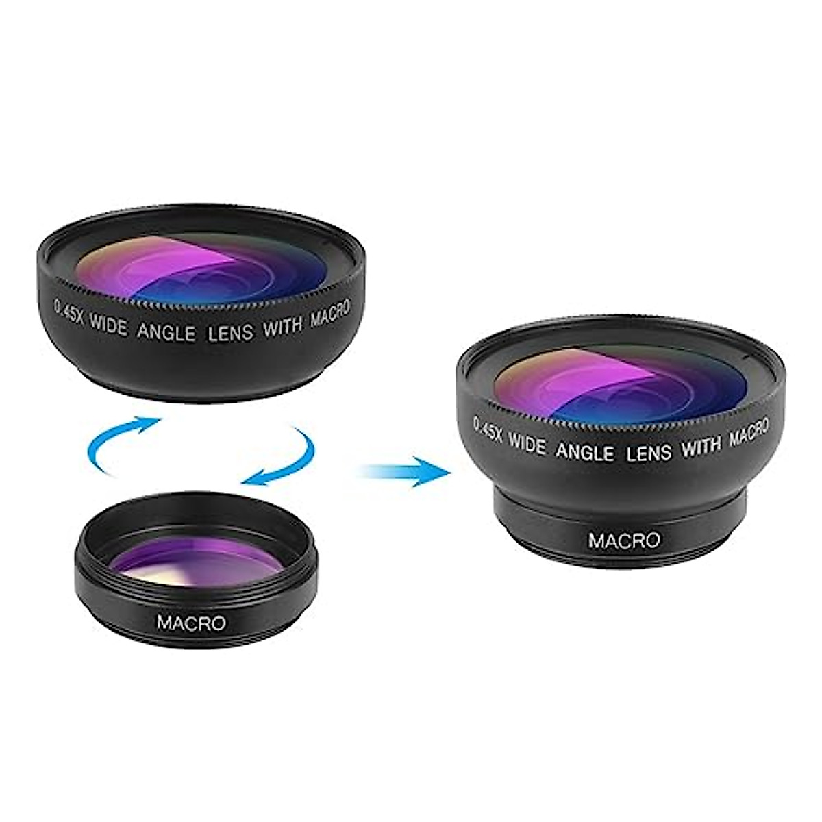 Smartphon 1 Set 2 Telephoto Lens Phone Lens Smartphones Wide Angle Lens Cellphone Cell Phone Video Lens Mobile Camera Lens Camera Lens Cell Phone Camera Lens SLR