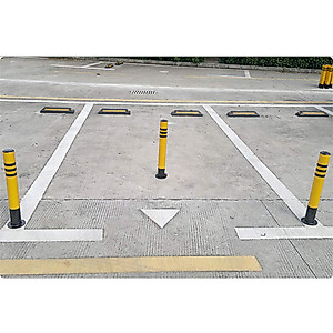 Parking Bollards with Lock, Parking Barrier Space Saver, Metal Sign Posts Steel Safety Bollard Traffic Pole(Size:500x76mm) (750x76mm)