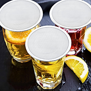Stainless Steel Drink Covers Wine Glass Cover Mesh Ventilated Discs Keeps Debris Out Cup Covers Wine Glass Lid for Beverage Cover Outdoors Ventilation Reducing Splashing (8)