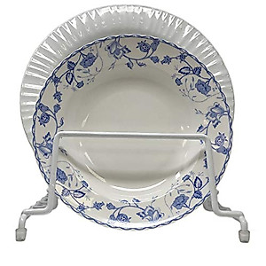 HUJI Plates Holder Pots Pans Lid Organizer Rack for Cabinet, Pantry or Kitchen Counter (ONE, WHITE)