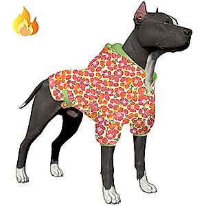LovinPet Hoodies for Large Male Dogs: Soft Flannel Warm Dog Pajamas, Skin-Friendly Fabric Floralish Blooms Field Luminous Prints Dog Clothing for Autumn Winter Using,XL