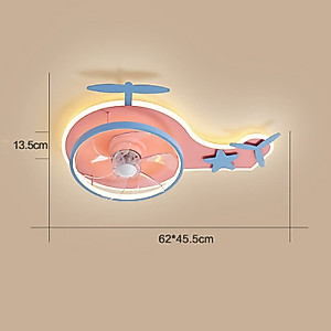 YUEGOO Ventiladores De Techo con Lámparas, Luces De Techo Del Ventilador, Moderna Doméstica Invisible Ventilador Inteligente Colgante Luminaria Sala De Niños 5 Cuchillas De Ventilador Lámpara Colgante