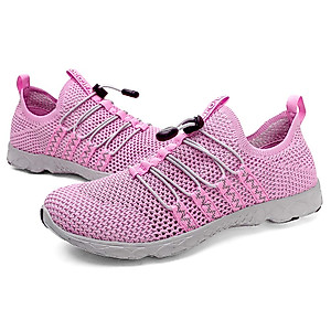 DLGJPA Women's Quick Drying Water Shoes for Beach or Water Sports Lightweight Slip On Walking Shoes Purple 8