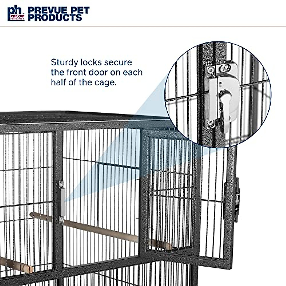 Prevue Pet Products F070 Hampton Deluxe Divided Breeder Cage with Stand,Black Hammertone,1/2"