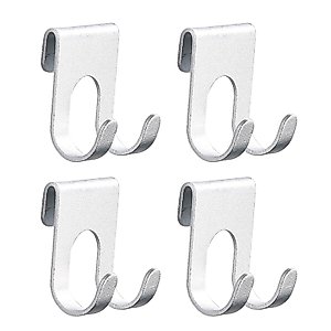 EMVANV 4pcs Adhesive Plug Hook, Stainless Steel Heavy Duty Razor Holder for Shower, Kitchen Organizer for Shaver Plug Robe Towel Loofah Coat, Shower Razor Holder Storage Hooks(Silver)