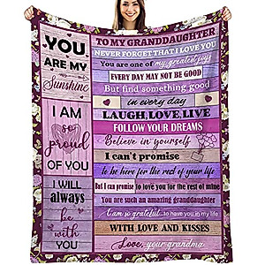 ORALBY Granddaughter Gifts from Grandma,Granddaughter Blanket,Gifts for Granddaughter,Granddaughter Gifts for Birthday Graduation Gifts for Granddaughter Throw Blanket from Nana 50” x60