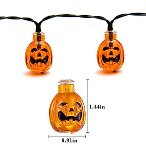 Hann Solar String Lights, 30 LEDs Pumpkin Waterproof Outdoor Halloween String Lights Solar Powered Globe Fairy String Lights for Garden, Yard, Home, Landscape,Christmas Party (2 Pack)