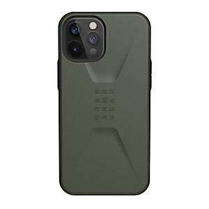 URBAN ARMOR GEAR UAG Designed for iPhone 12 Pro Max Case [6.7-inch screen] Sleek Ultra-Thin Shock-Absorbent Civilian Protective Cover, Olive